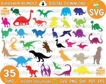 Dinosaur SVG Bundle T-rex Brontosaurus Stegosaurus Triceratops - Etsy ...