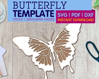 Butterfly Templates SVG DXF and PDF Printable | Etsy