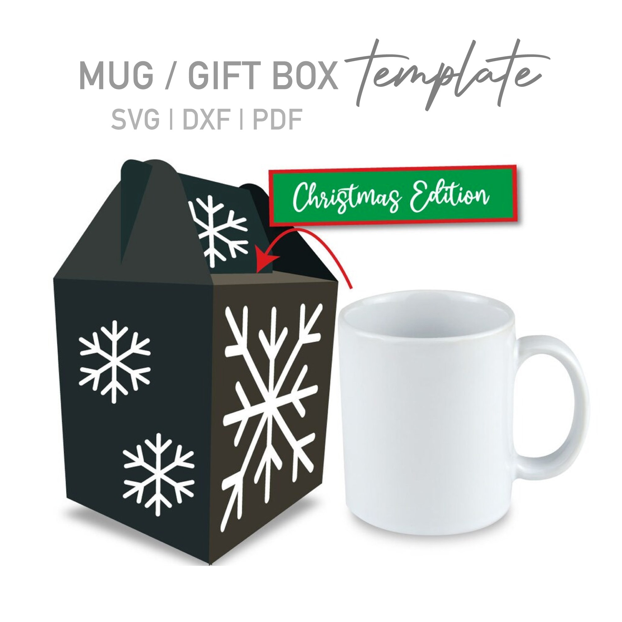 Mug Box Template Christmas, Svg, Dxf, Pdf Printable - Etsy