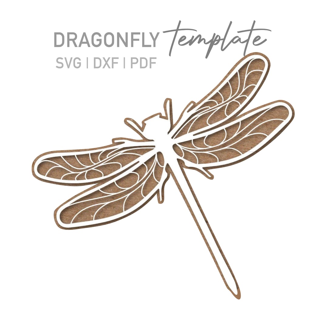 Dragonfly Template Cricut SVG, DXF and PDF Printable - Etsy