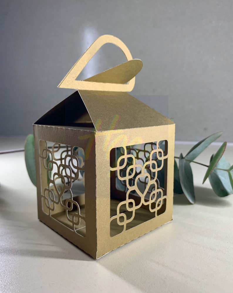 Gift Box SVG Template With Heart Motife DXF Printable PDF - Etsy