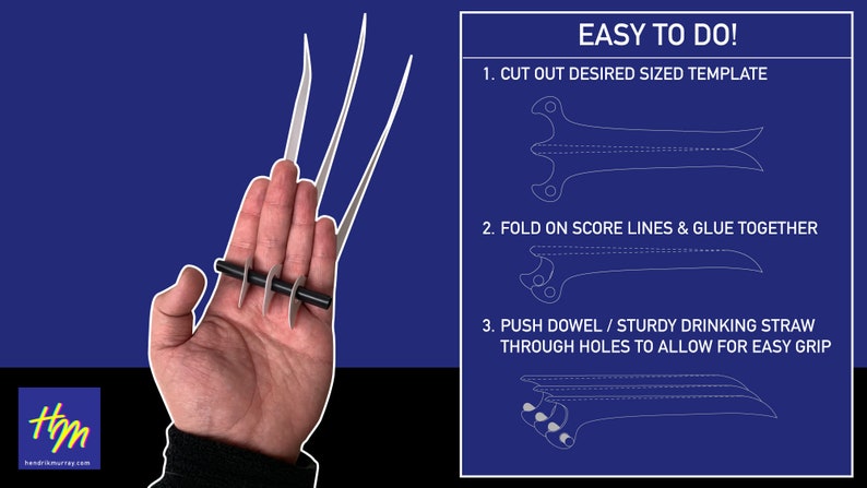 Hand Blades SVG Template Inspired by Wolverine - Etsy