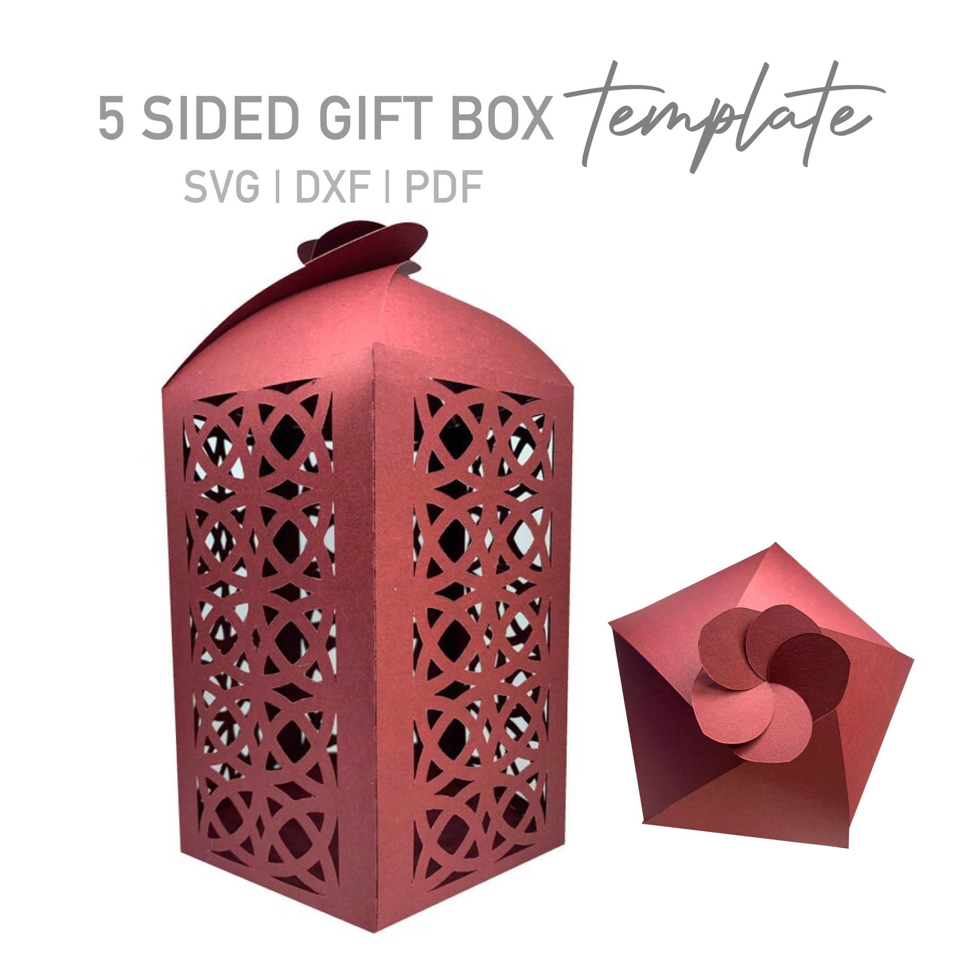 Gift Box SVG Template, Instant Download, DXF, PDF, Cricut & Silhouette ...