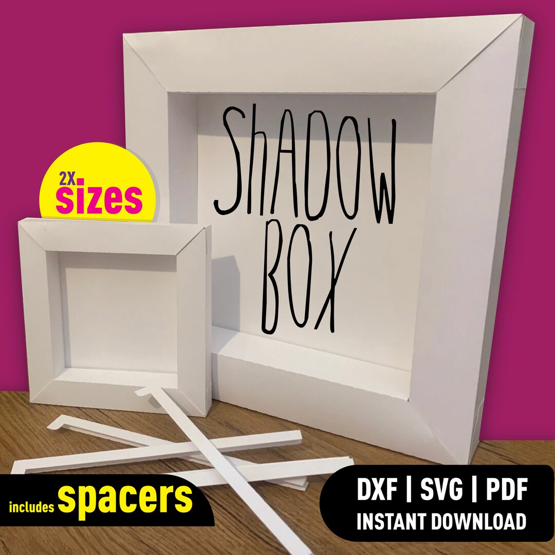 Rectangle Shadow Box Frame SVG for Cricut Silhouette DXF and Spacers ...