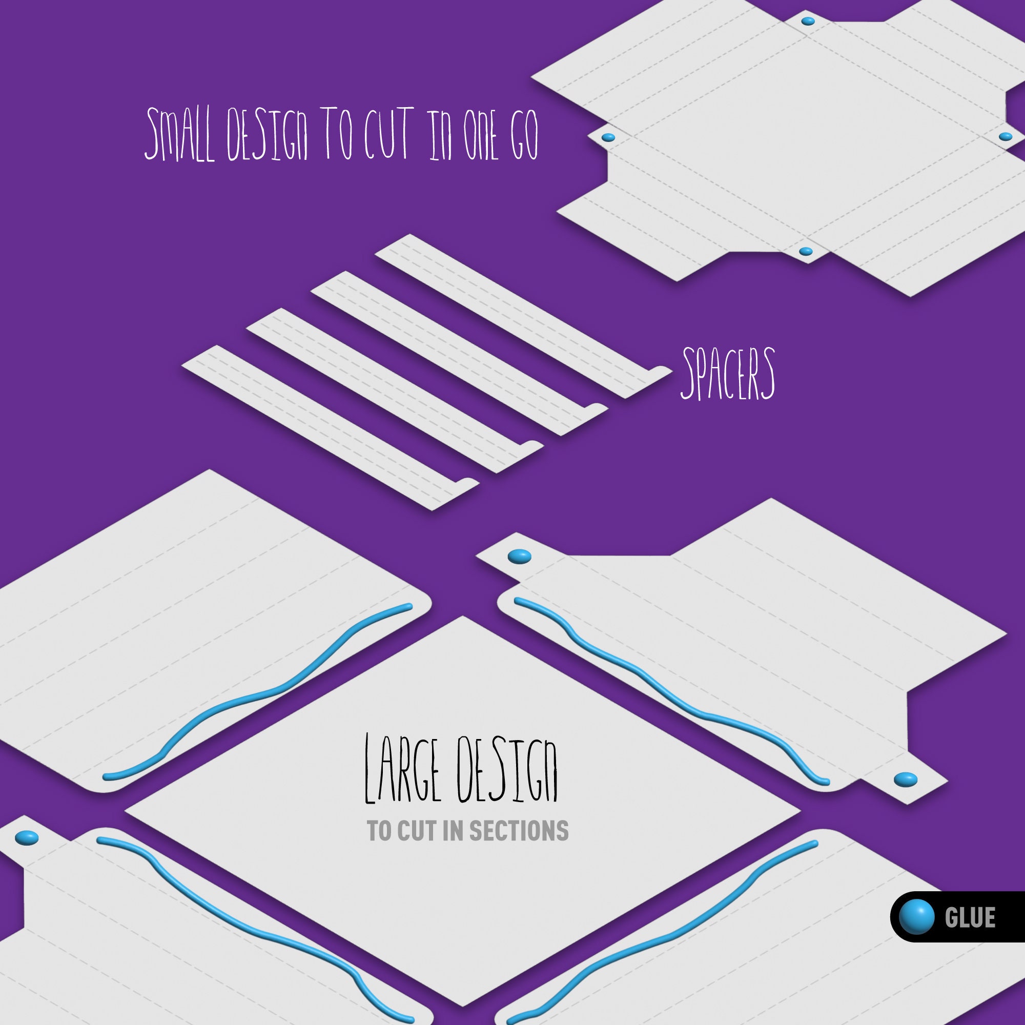 Rectangle Shadow Box Frame SVG for Cricut Silhouette DXF and Spacers ...