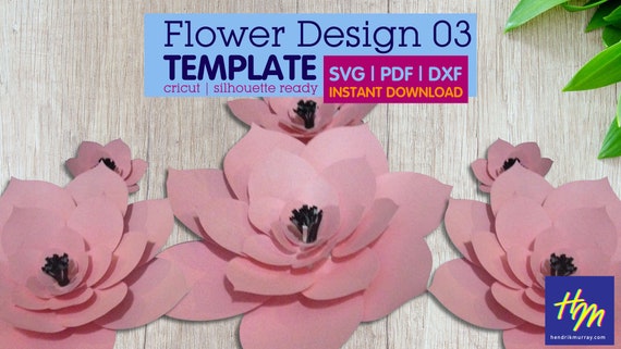 Paper Flower Template Svg Dxf Pdf - Etsy