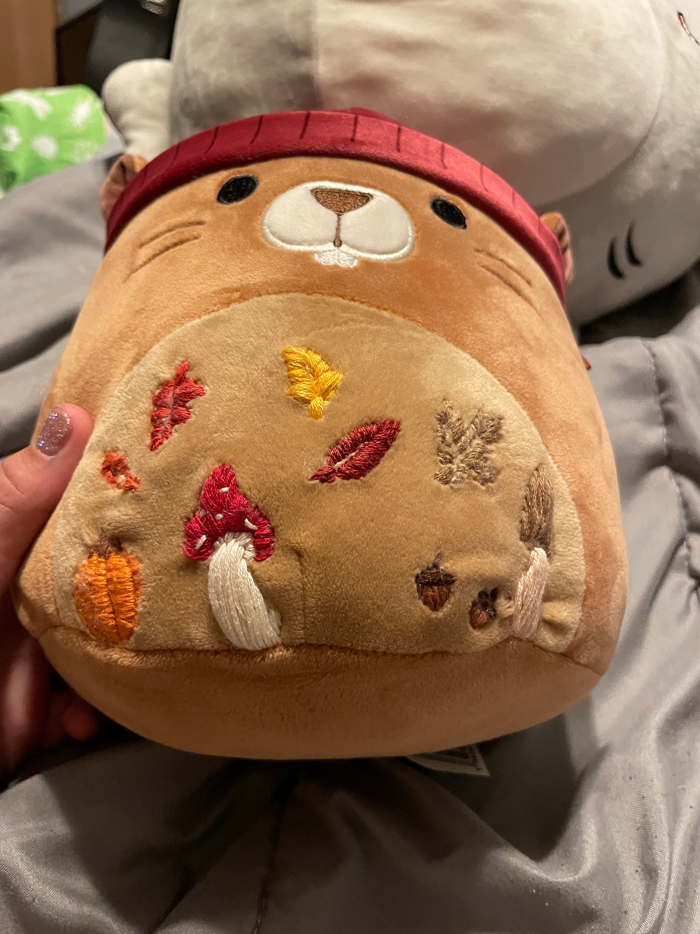 HAND EMBROIDERED Fall Themed 8 Inch Chip the Beaver Squishmallow - Etsy