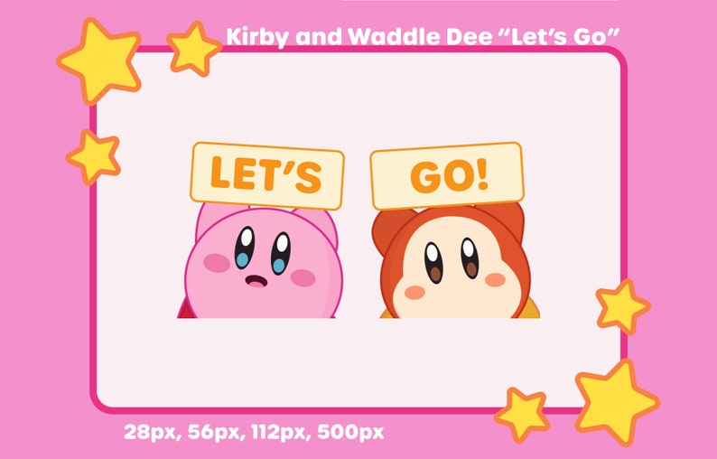 Kirby and Waddle Dee let's Go Static Emote - Etsy
