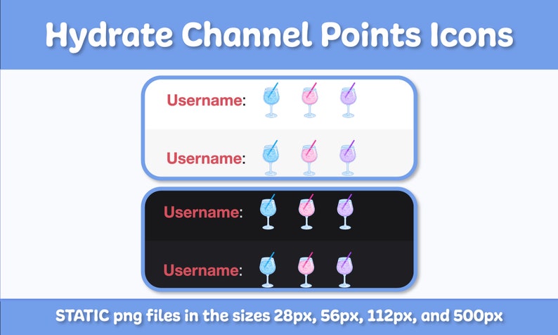 Hydrate Channel Points Icons - Sparkling Water - Etsy