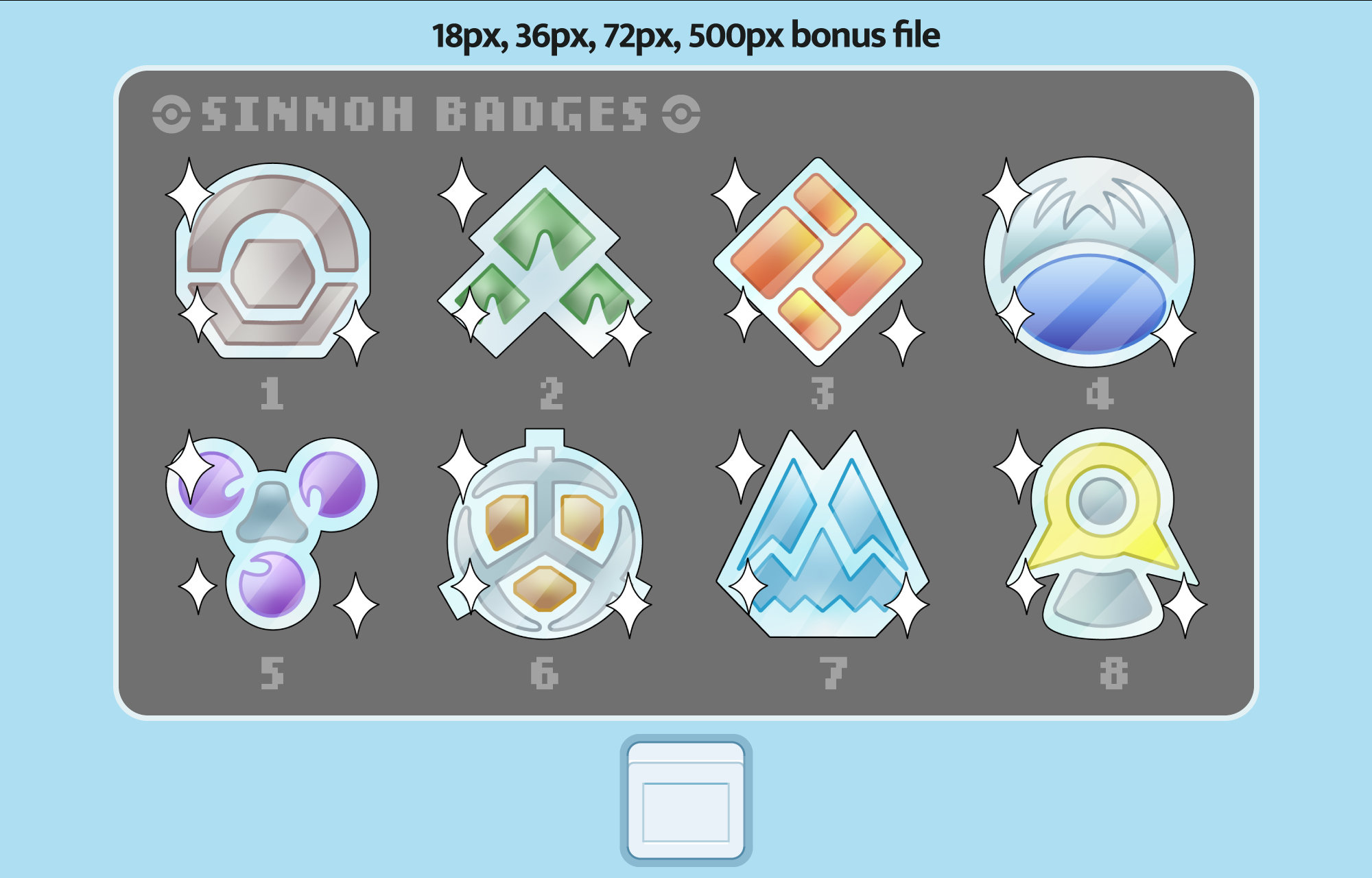 Twitch Sub Badges - Sinnoh League Trainer Badges Polished - Etsy