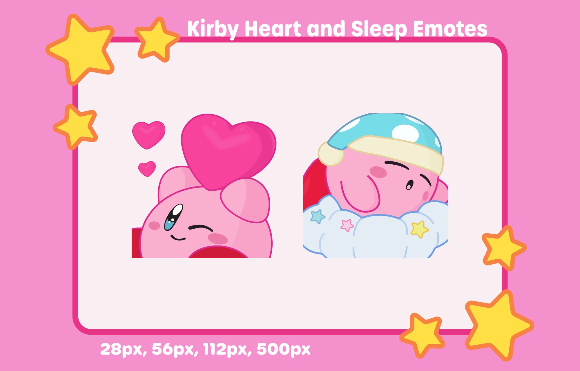 Kirby Heart and Sleep Static Emote Pair - Etsy