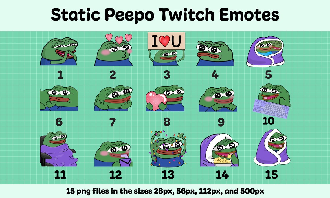 Static Peepo/pepe Emotes for Twitch or Discord - Etsy