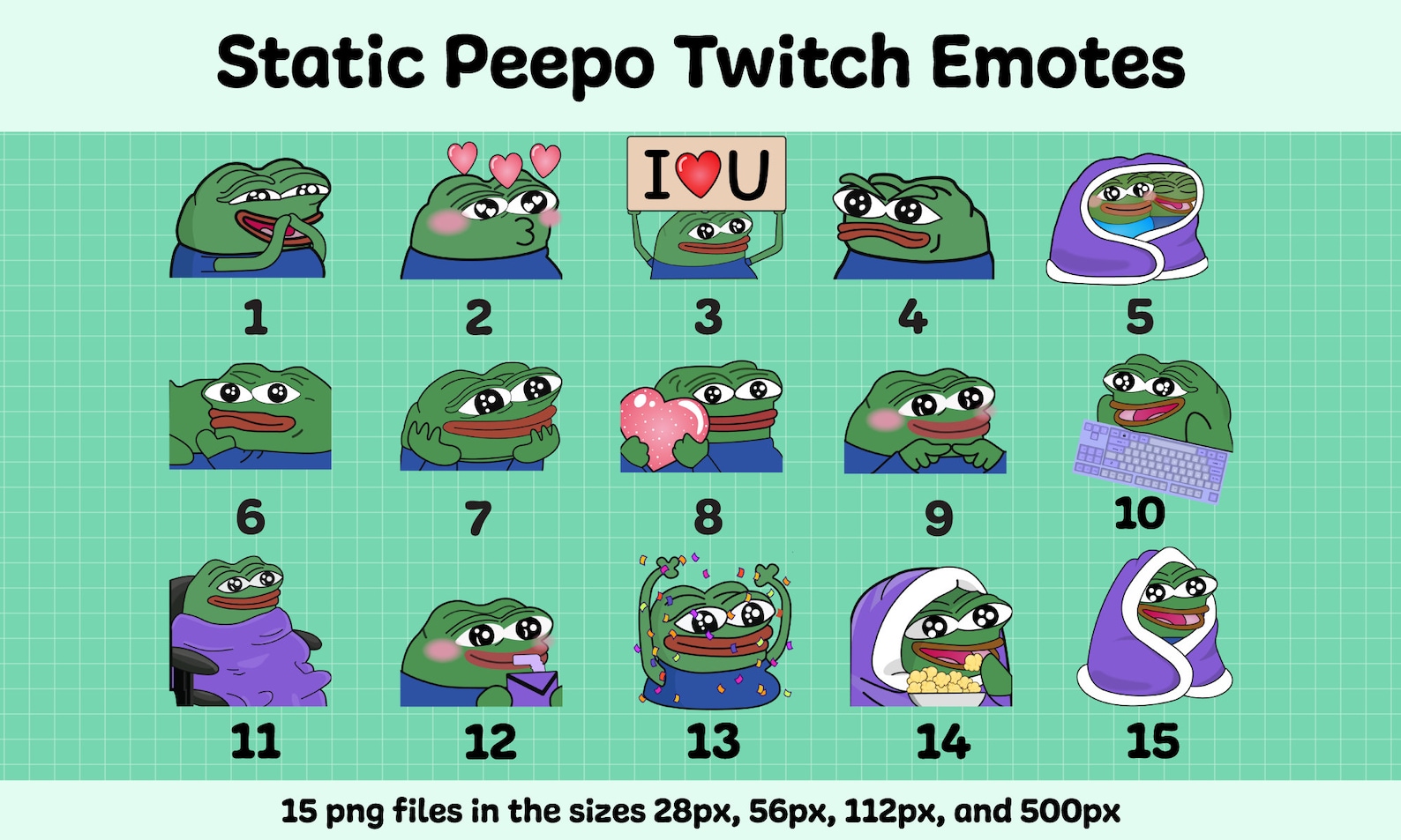 Static Peepo/pepe Emotes for Twitch or Discord - Etsy