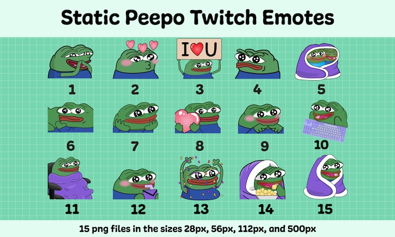 Static Peepo/pepe Emotes for Twitch or Discord - Etsy