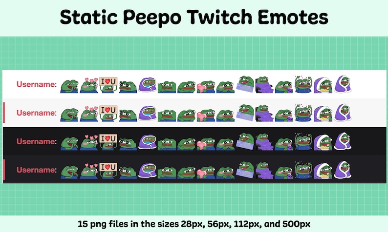Static Peepo/pepe Emotes for Twitch or Discord - Etsy