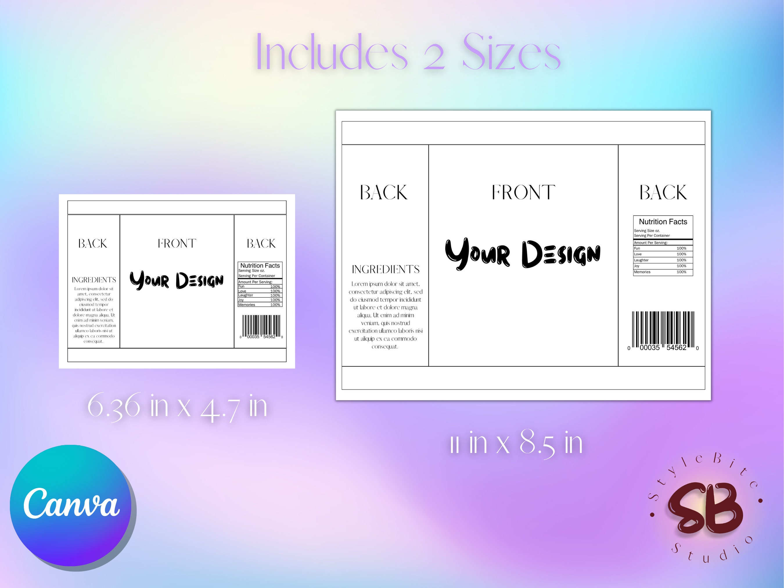 Chip Bag Template Custom Canva Download Printable Snack Bag Label ...