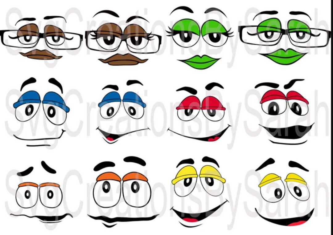 Layered Files Face Svg SVG for Cricut Digital Files - Etsy Australia