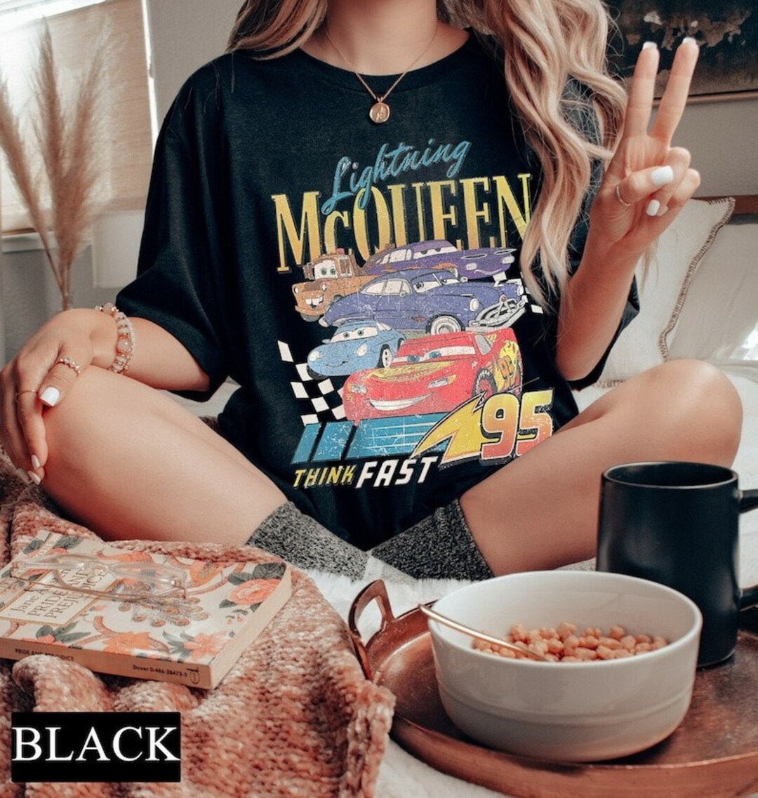 Comfort Retro Lightning Mcqueen Tee Disney Cars Shirt Cars - Etsy