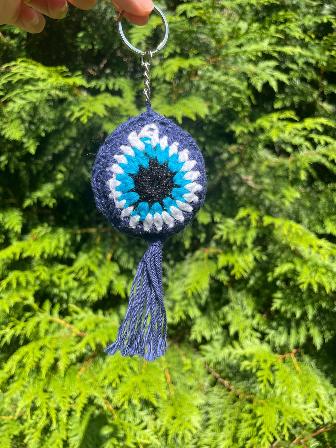 Crochet Evil Eye Keychain | Car Hanging Accessories | Bag Charms - Etsy