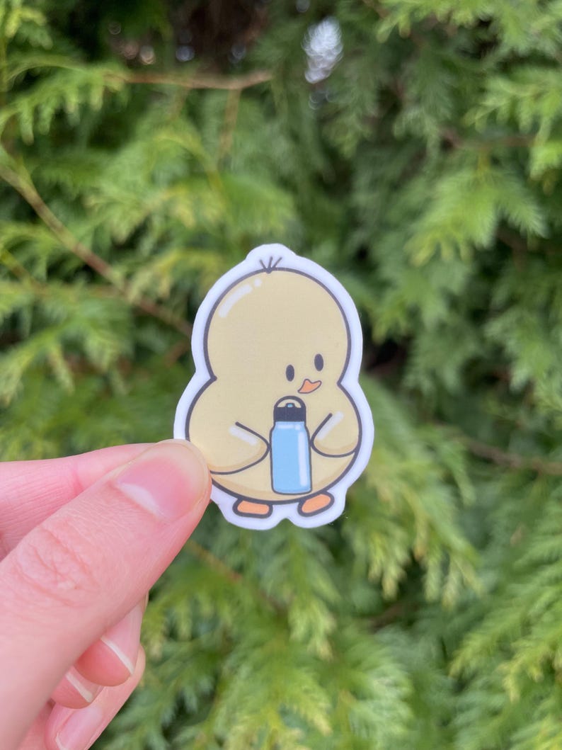 Yellow Baby Duck With Owala Sticker | Cute Stickers for Water Bottles ...