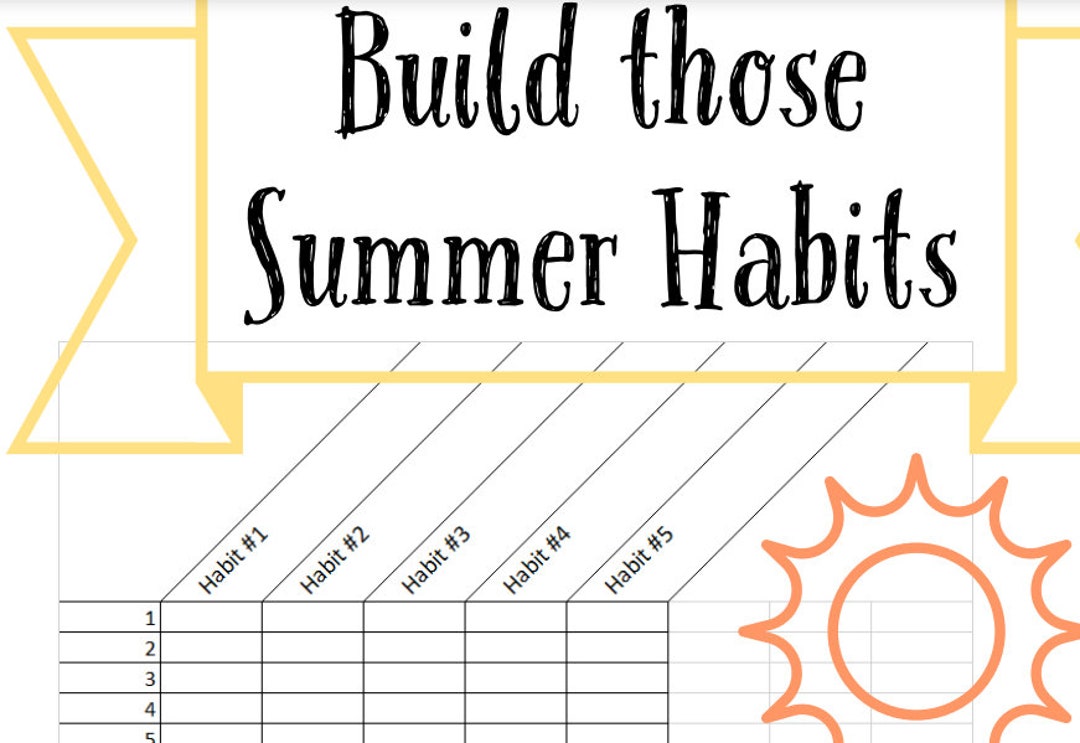Summer Habit Tracker - Etsy