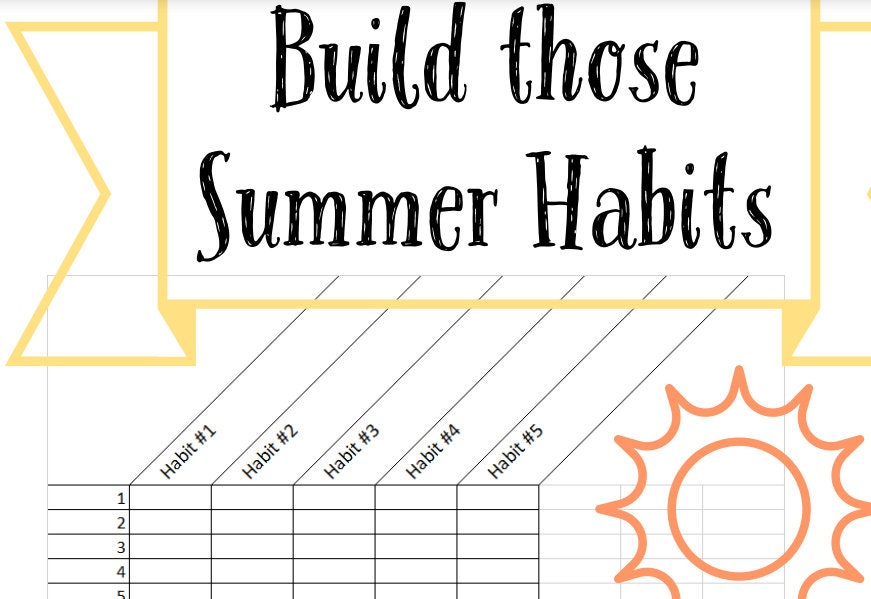 Summer Habit Tracker - Etsy