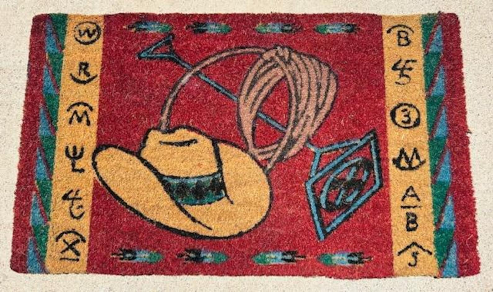 Doormat Outdoor Coir Western Themed Door Mat- Cowboy Western Design ...