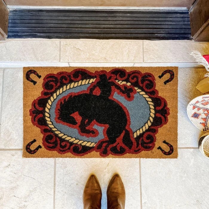 Doormat Outdoor Coir Western Themed Door Mat - Etsy