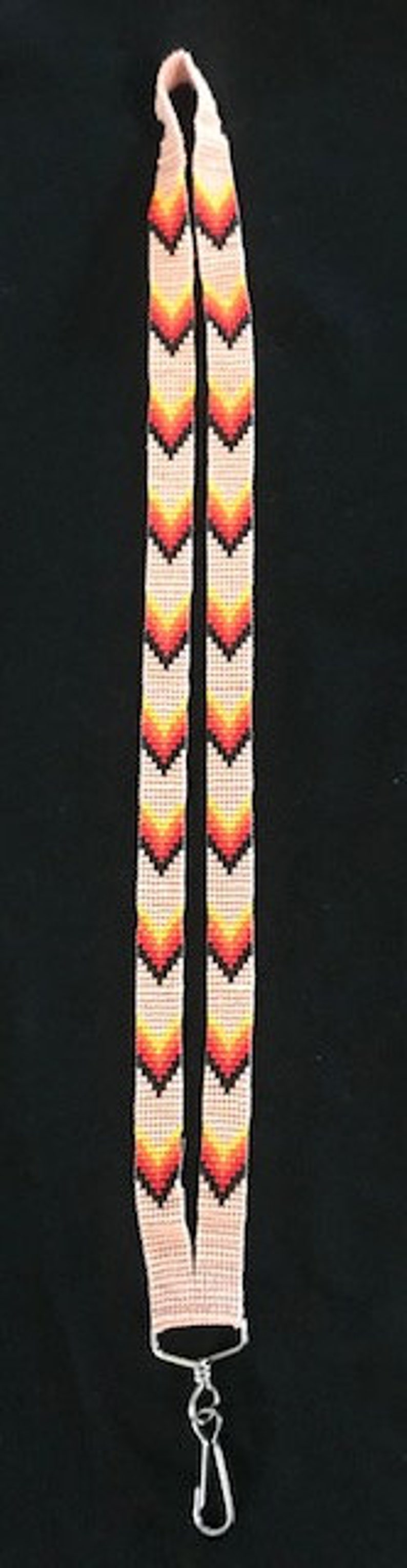 Beaded Lanyard in Southwest Design for I.D. or Keys Bright Colors ...