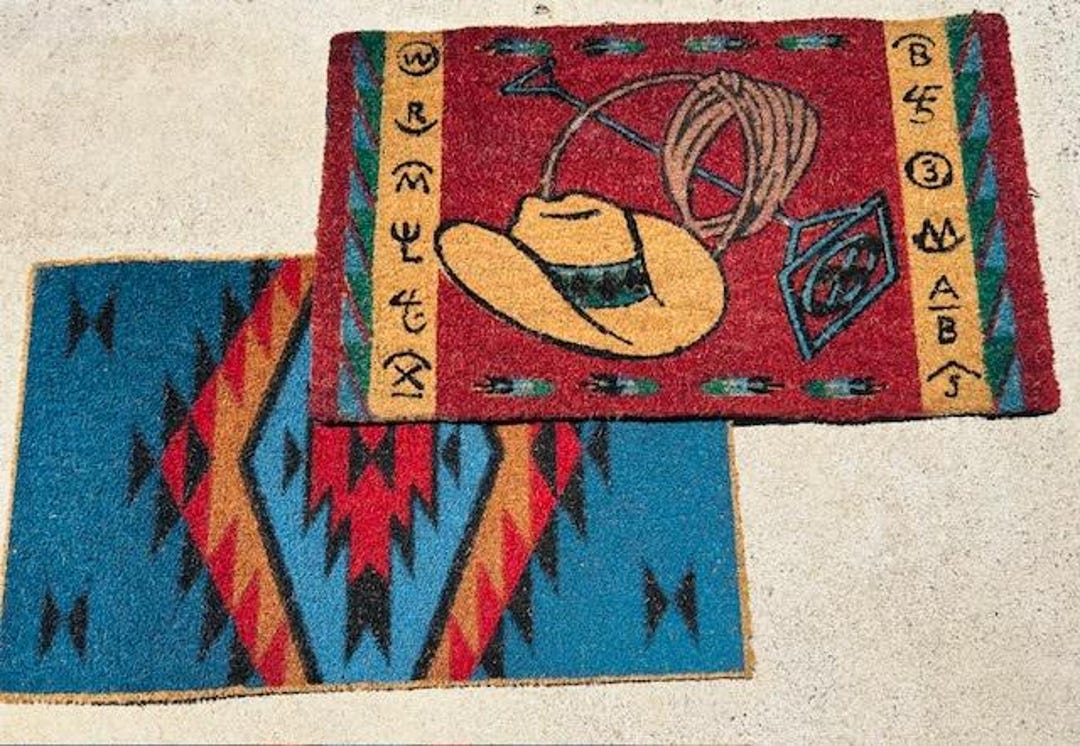 Doormat Outdoor Coir Western Themed Door Mat- Cowboy Western Design ...