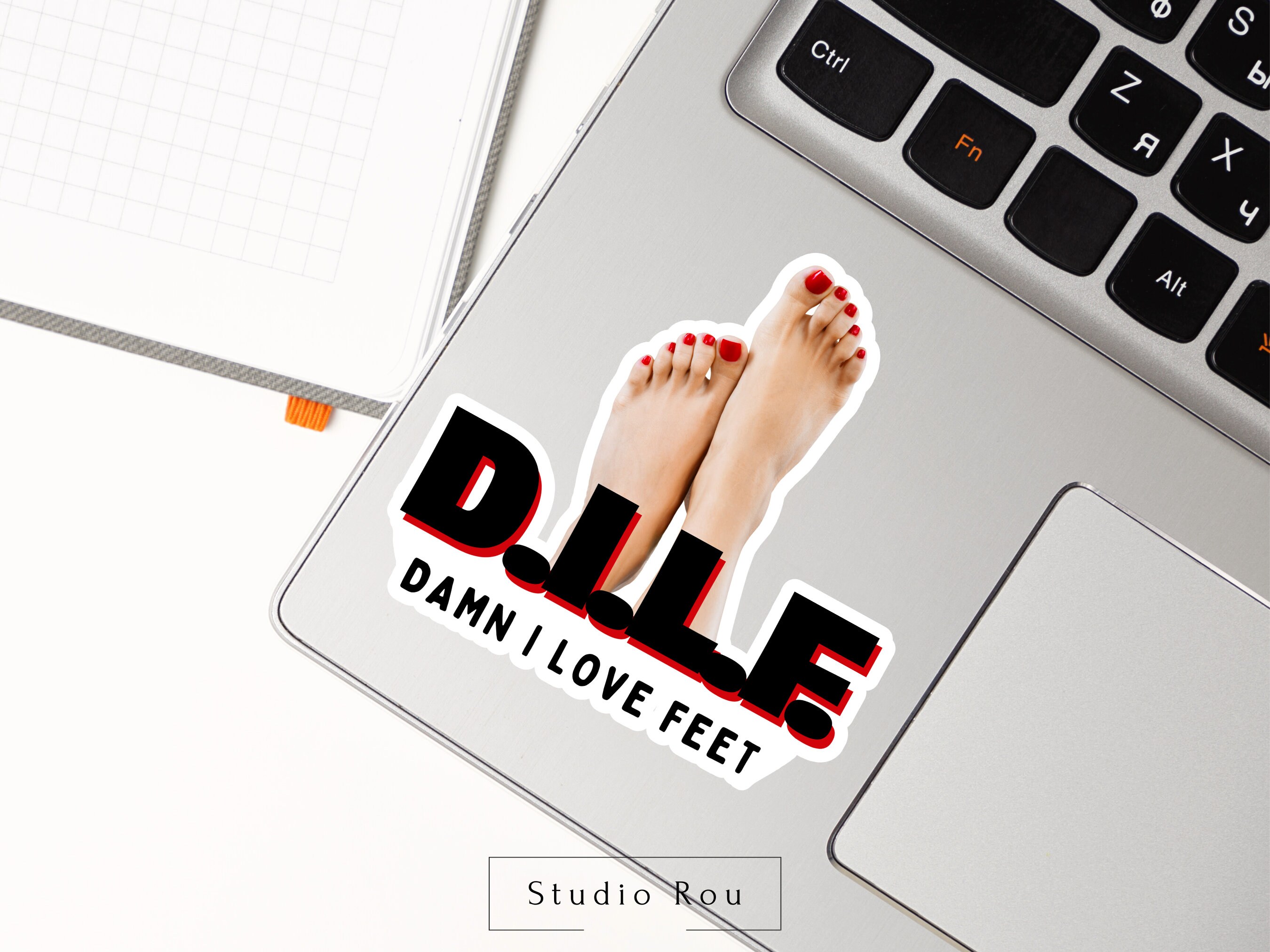 Funny DILF Damn I Love Feet Y2K Humor Statement Sticker - Etsy