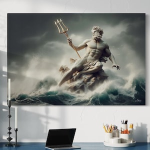 Poseidon Canvas Print: Greek God of the Sea, Nautical Wall Art - Etsy