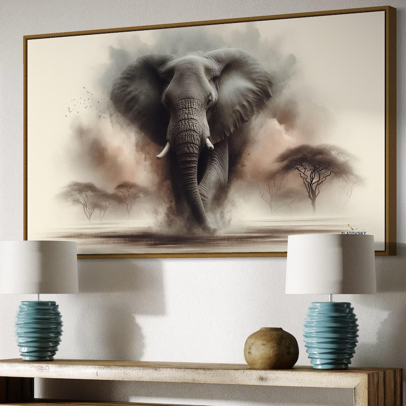 Large Elephant Painting - Etsy