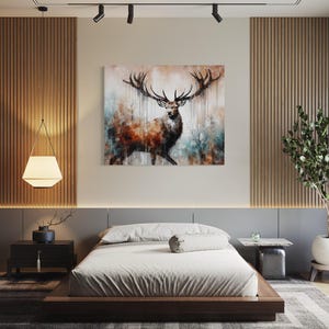 Abstract Deer Canvas Print: Modern Wildlife Wall Art - Etsy