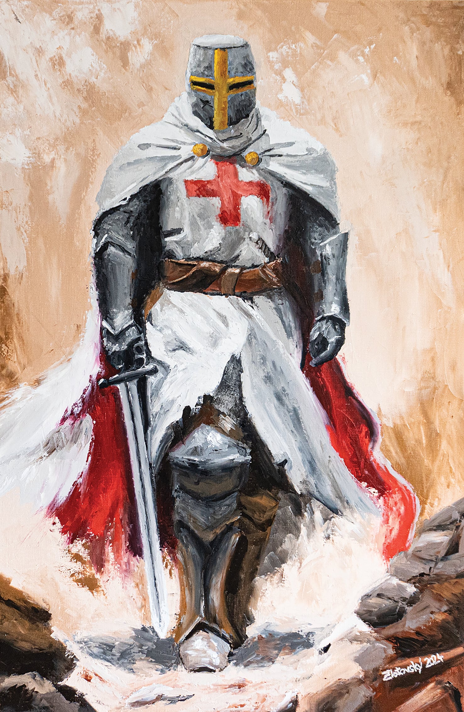 Crusader Knight Painting