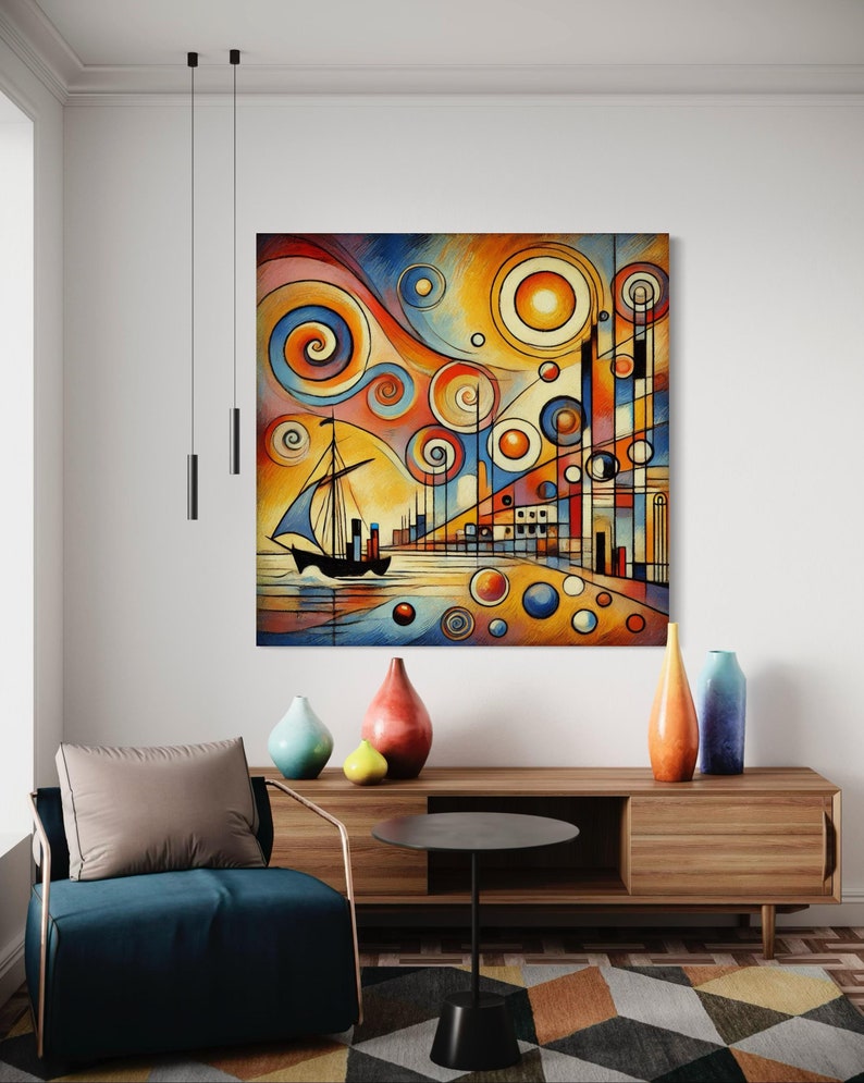 Kandinsky Ship Canvas Art: Modern Abstract Painting Print - Etsy