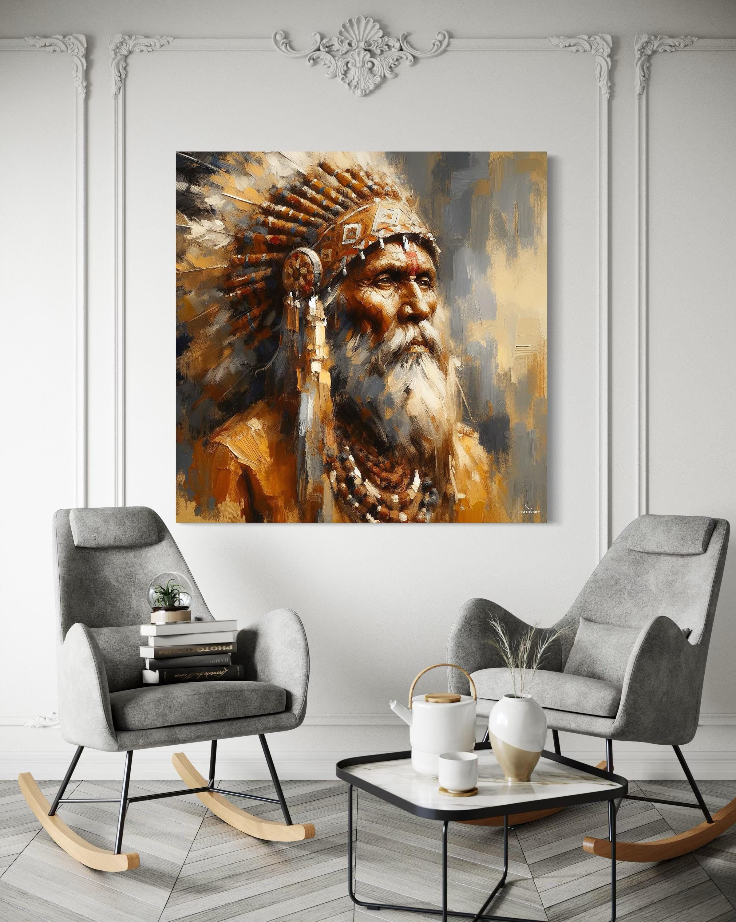 Native American Chief Canvas Print: Indigenous Portrait Wall Art - Etsy