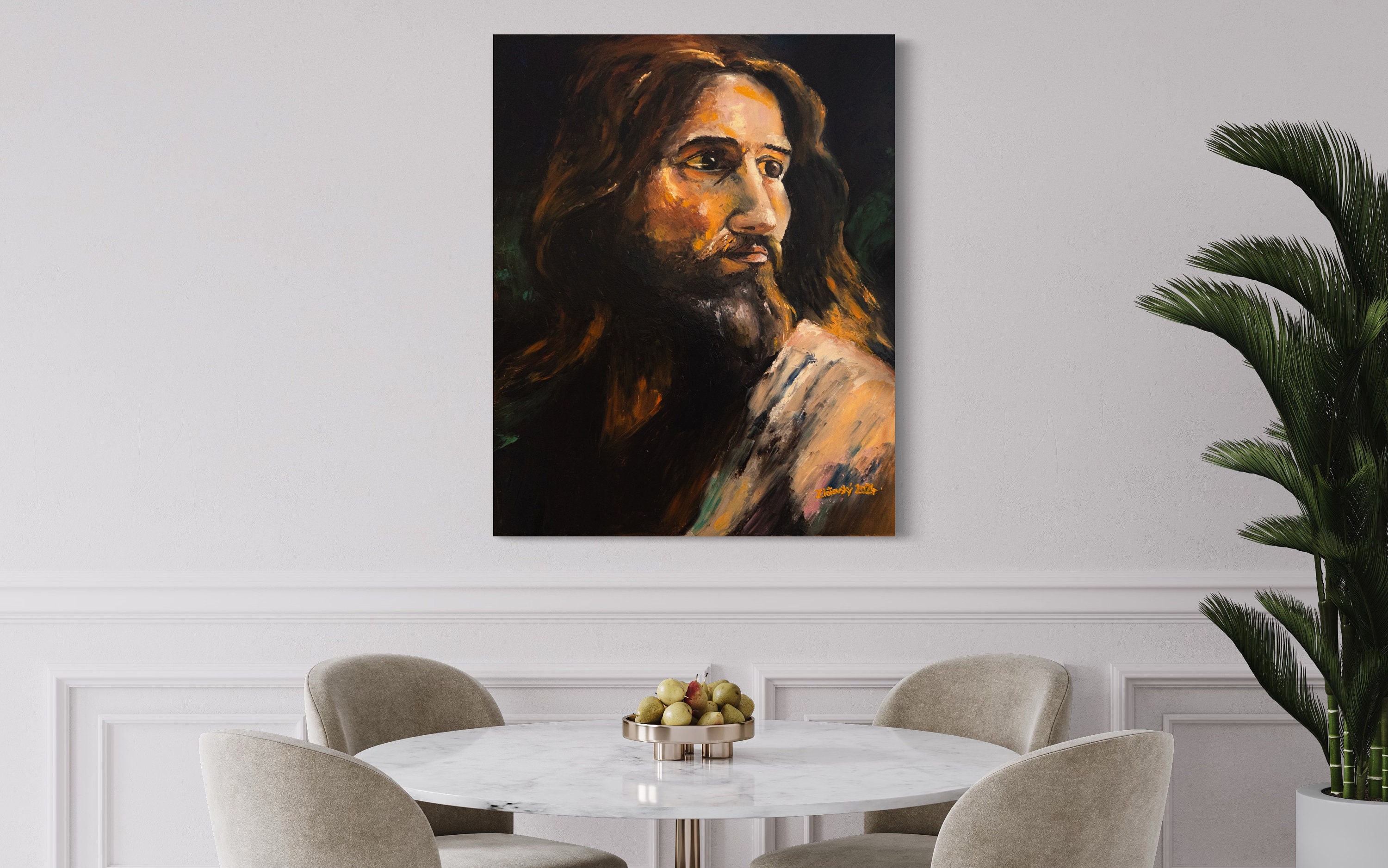 Original Jesus Christ Oil Painting: Religious Wall Art - Etsy