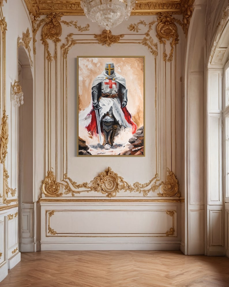 Templar Knight Canvas Print: Medieval Christian Crusader Art - Etsy Sweden