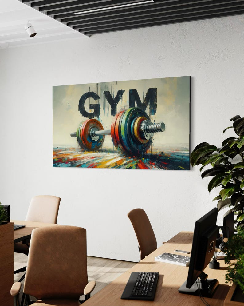 Deadlift Dumbbell Canvas Print: Modern Gym Wall Art - Etsy