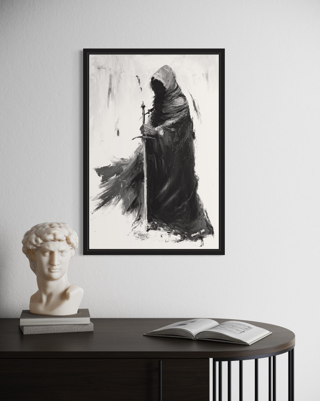 ORIGINAL OIL PAINTING Signed, "nazgûl 2", Black Rider, Ringwraith, Dark ...