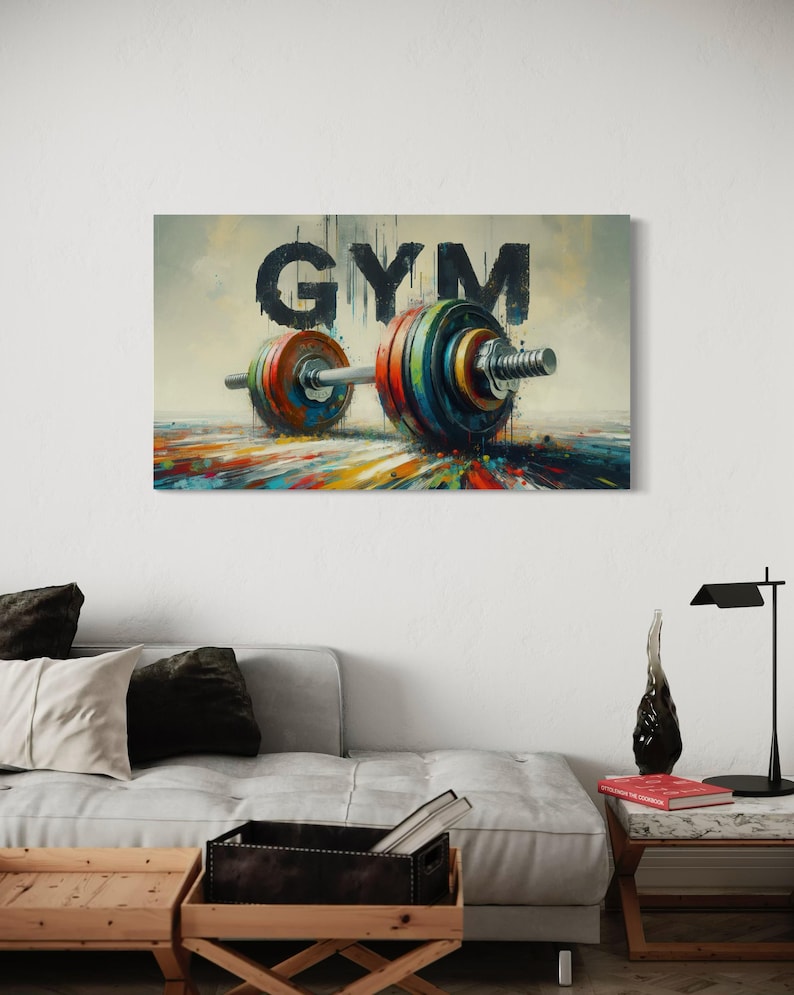 Deadlift Dumbbell Canvas Print: Modern Gym Wall Art - Etsy