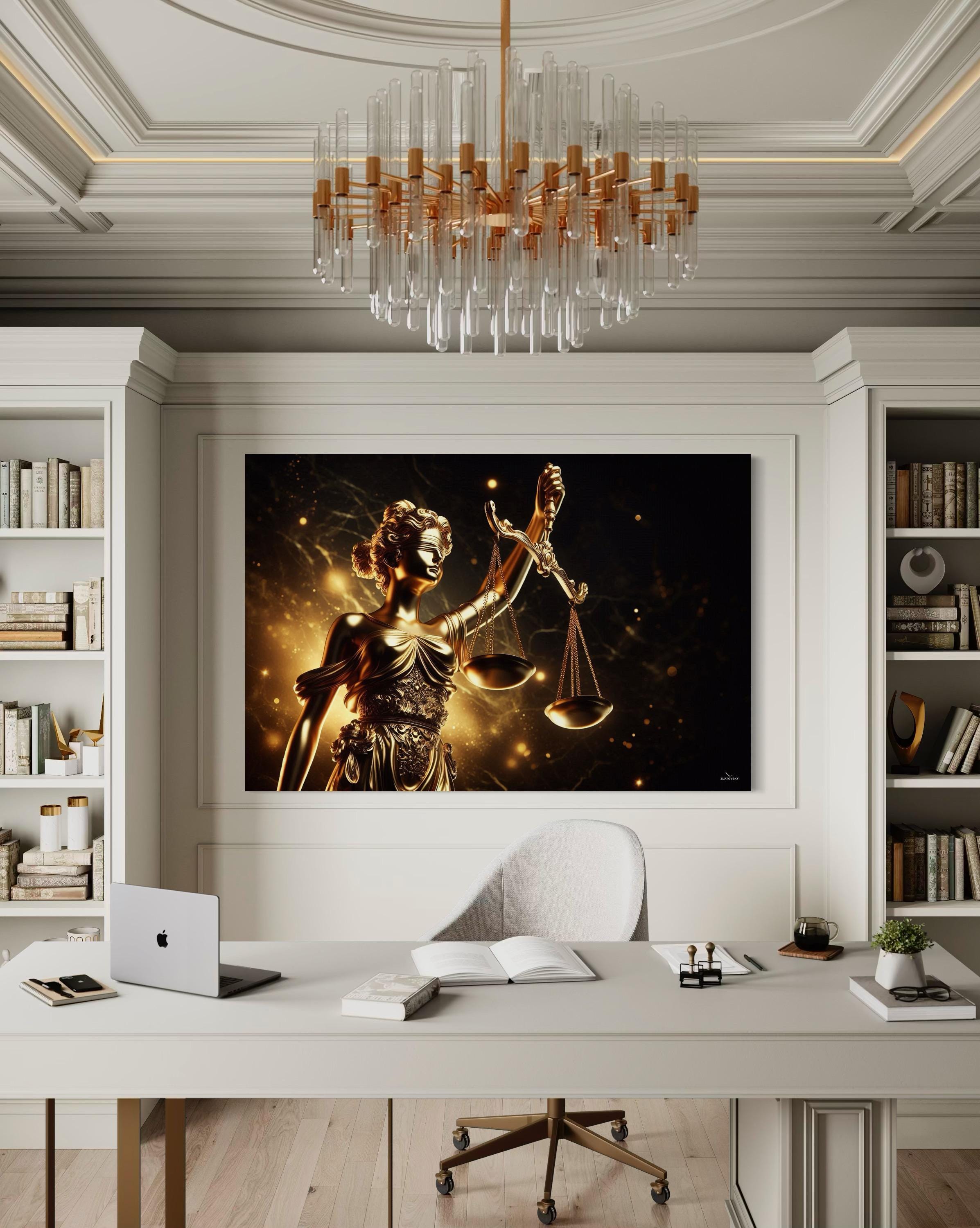 Blind Lady Justice Modern Canvas Print, Lawyer Home or Office Decor ...