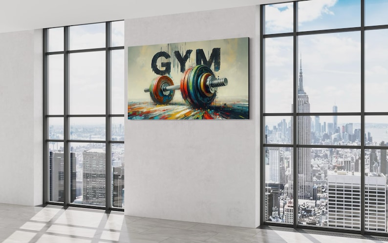 Deadlift Dumbbell Canvas Print: Modern Gym Wall Art - Etsy