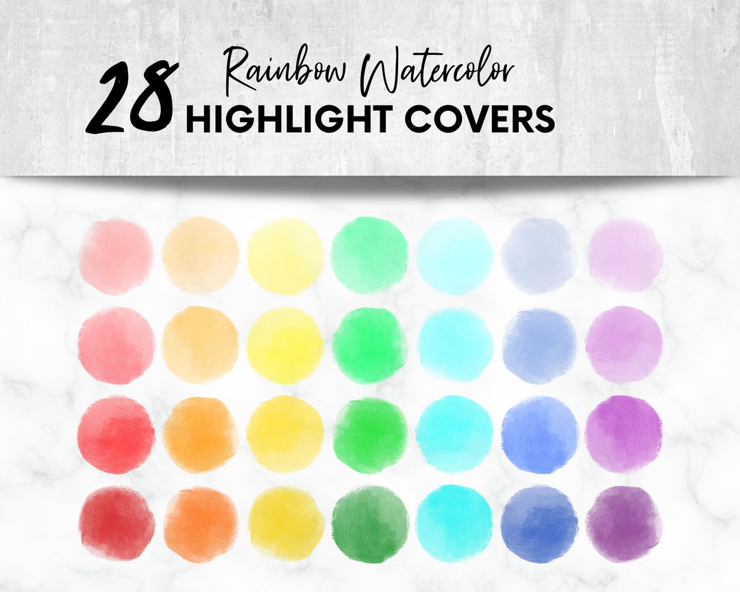 Rainbow Watercolor Highlight Covers / Minimalist Story Icons - Etsy