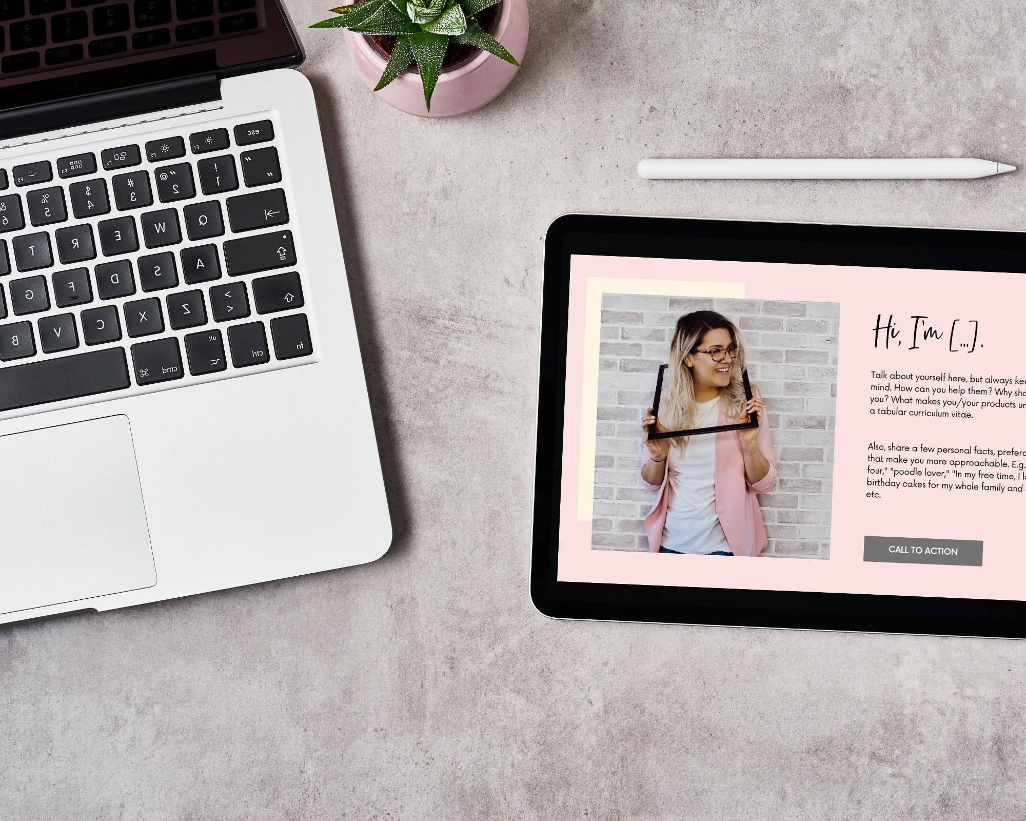 Canva One-page Website Template Bundle / Fully Customizable Canva ...