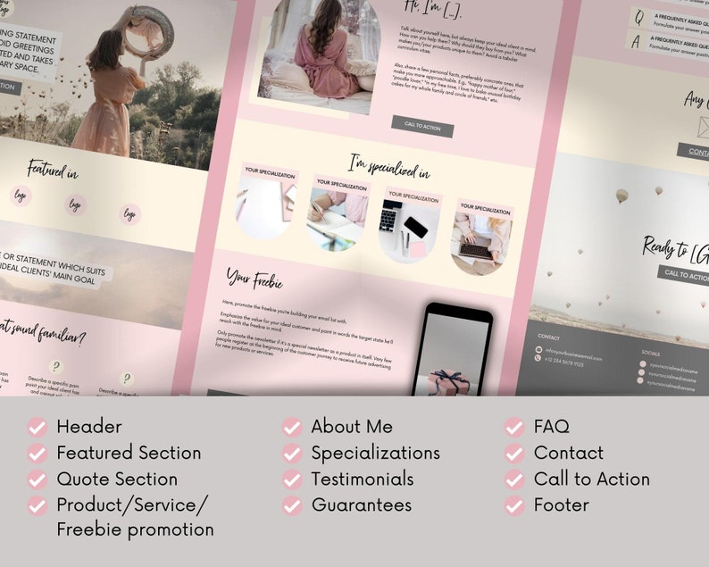 Canva One-page Website Template / Fully Customizable Portfolio - Etsy