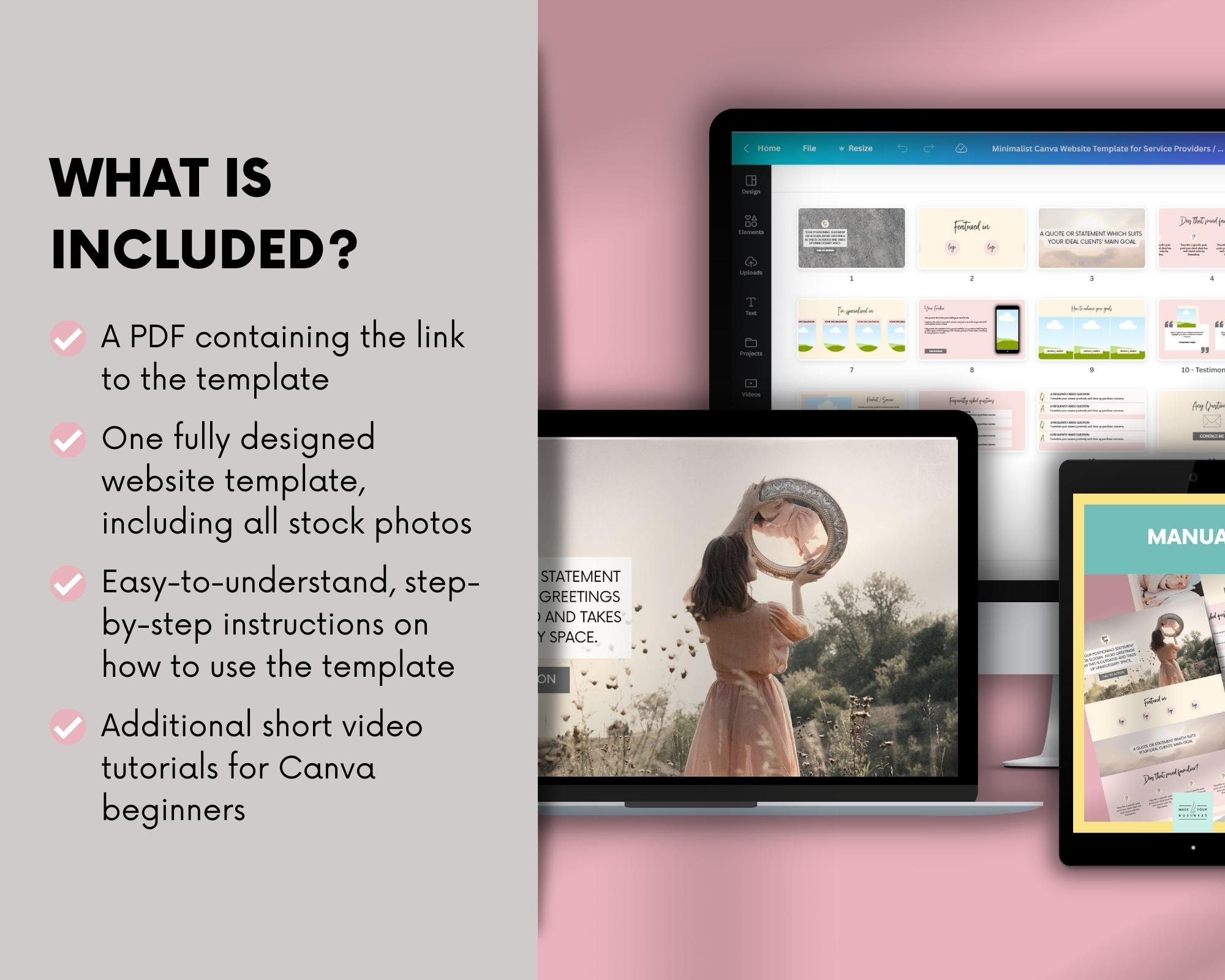 Canva One-page Website Template / Fully Customizable Portfolio - Etsy