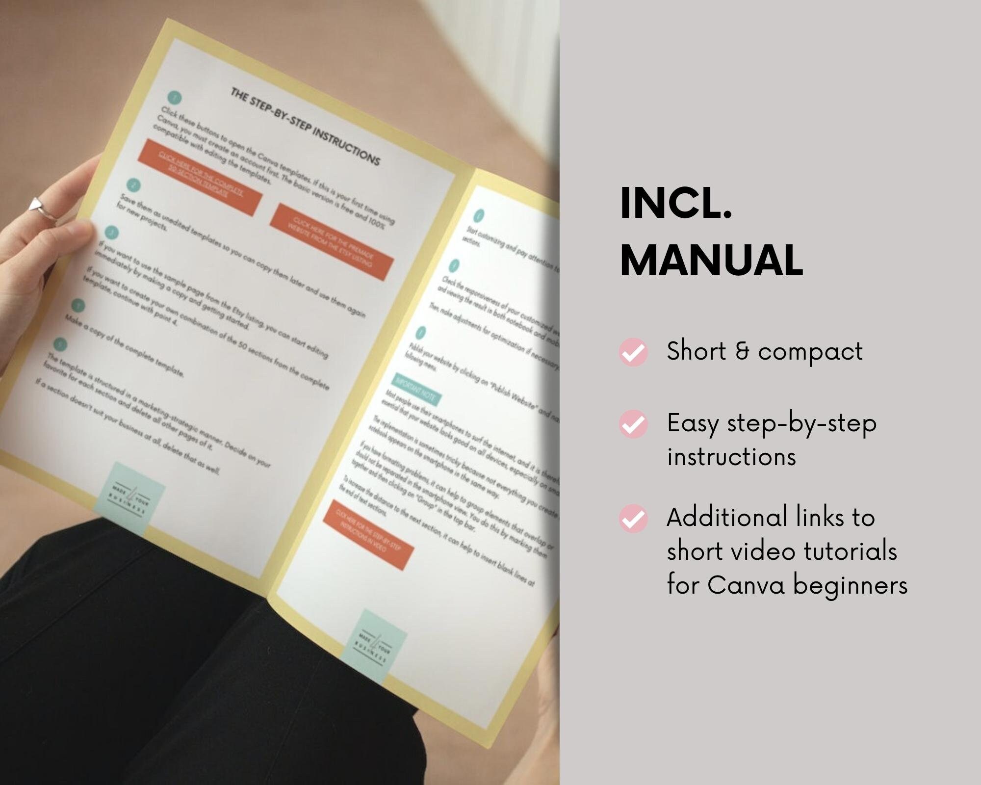 Canva One-page Website Template Bundle / Fully Customizable Canva ...