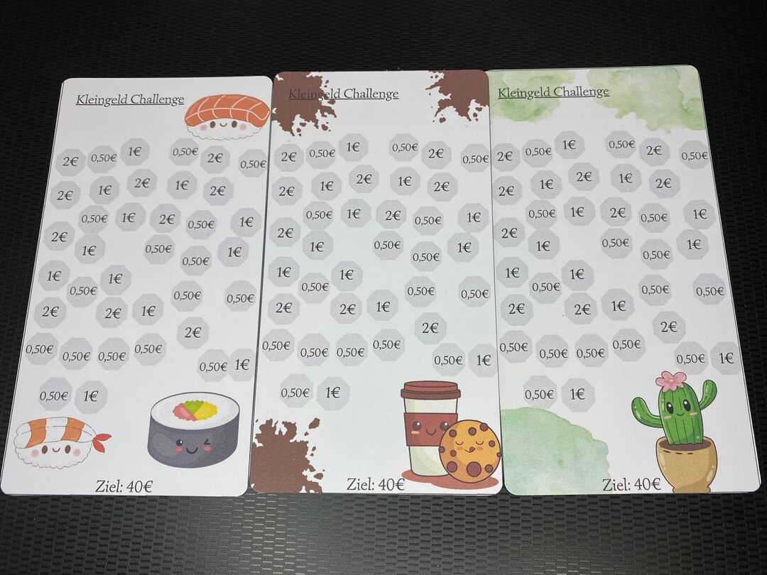 Kleingeld Challenge / Challenges / Umschlagmethode / Budget / Budgeting ...